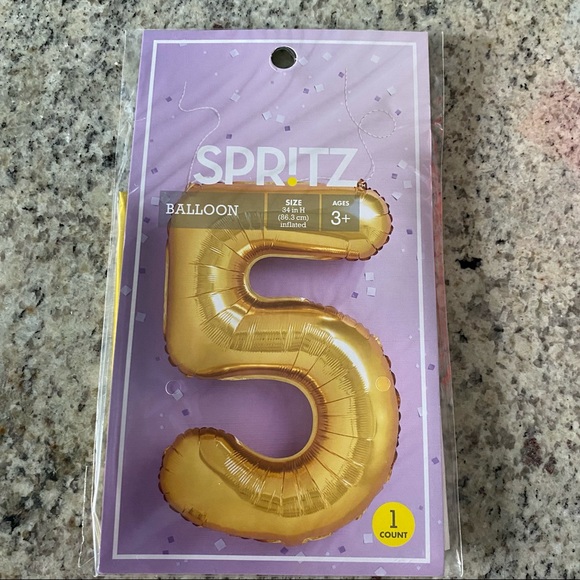 Spritz | Party Supplies | Nwt Spritz Target Number 5 Gold Oversized ...